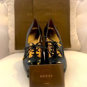 Gucci | Shoes | Gucci Leather Platform Pumps With Lace Up Corset Front ...